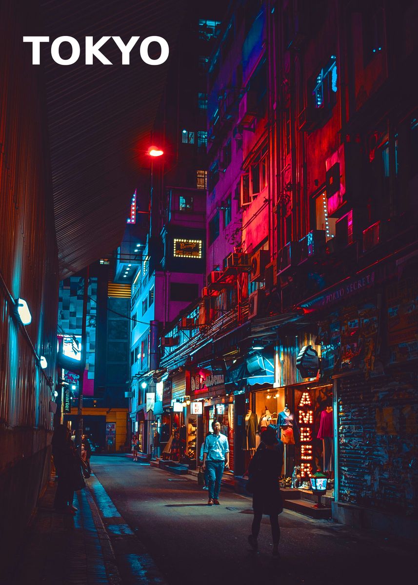 'Tokyo street' Poster, picture, metal print, paint by EthectorArt ...