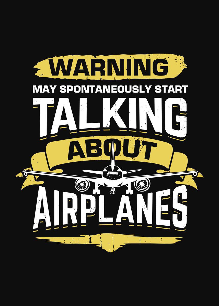 'Talking About Airplanes ' Poster, picture, metal print, paint by ...