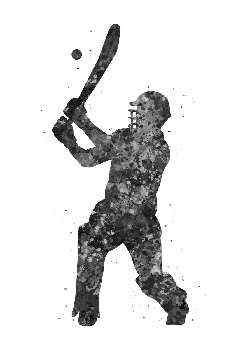 'Cricket player' Poster, picture, metal print, paint by Yahya Art ...