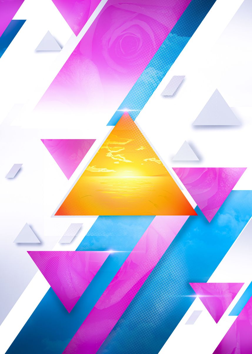 'Triangles' Poster, picture, metal print, paint by Milos | Displate