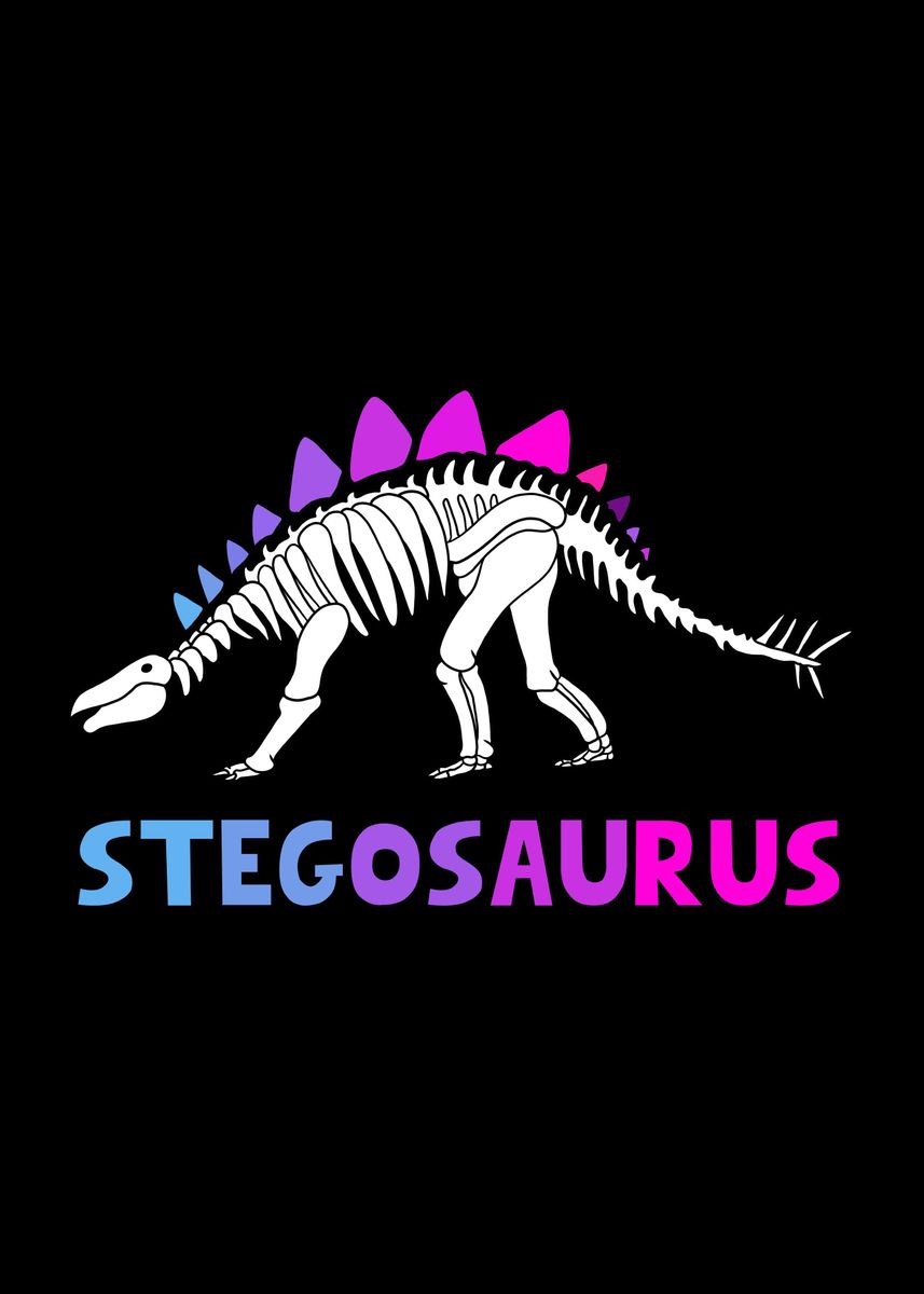 'Stegosaurus Art' Poster, picture, metal print, paint by FunnyGifts ...