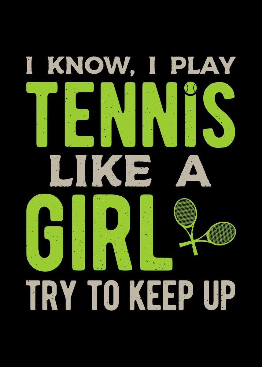'Funny Tennis Girl' Poster, picture, metal print, paint by Visualz ...