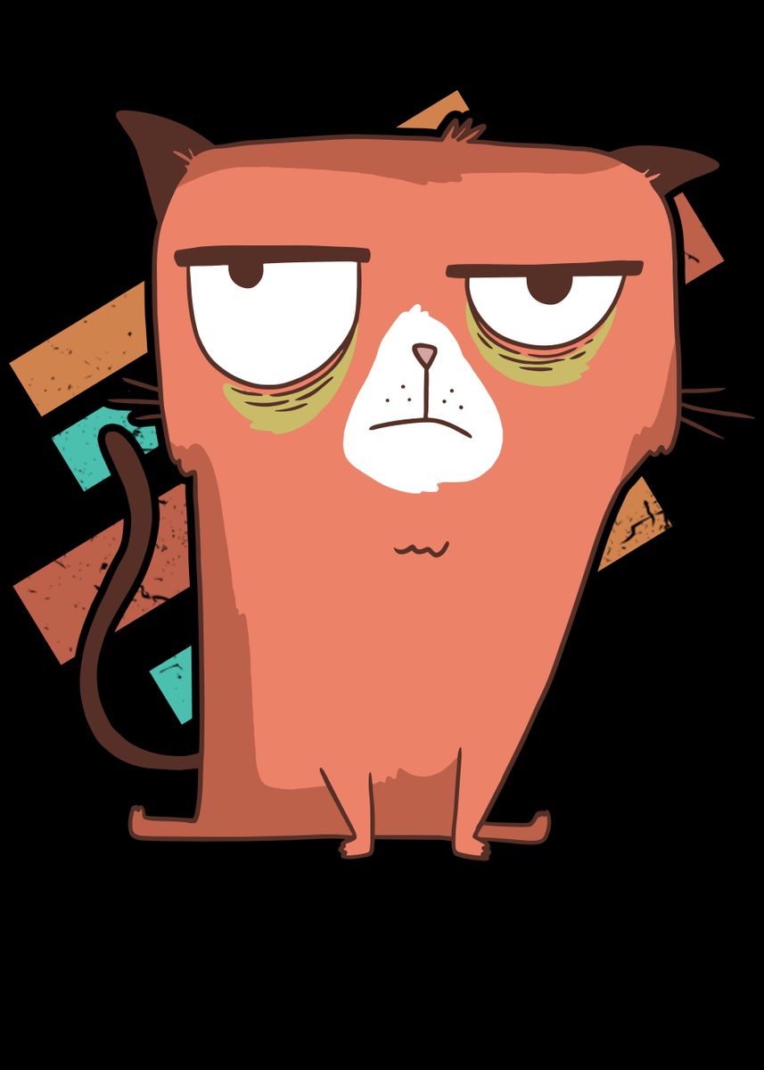 'Annoyed Cat' Poster, picture, metal print, paint by MrColorUp | Displate