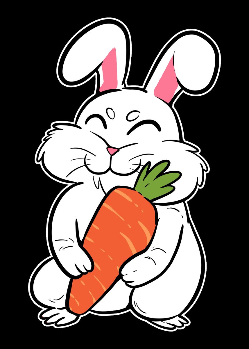 'Rabit Carrot Carrot Lover ' Poster, picture, metal print, paint by ...
