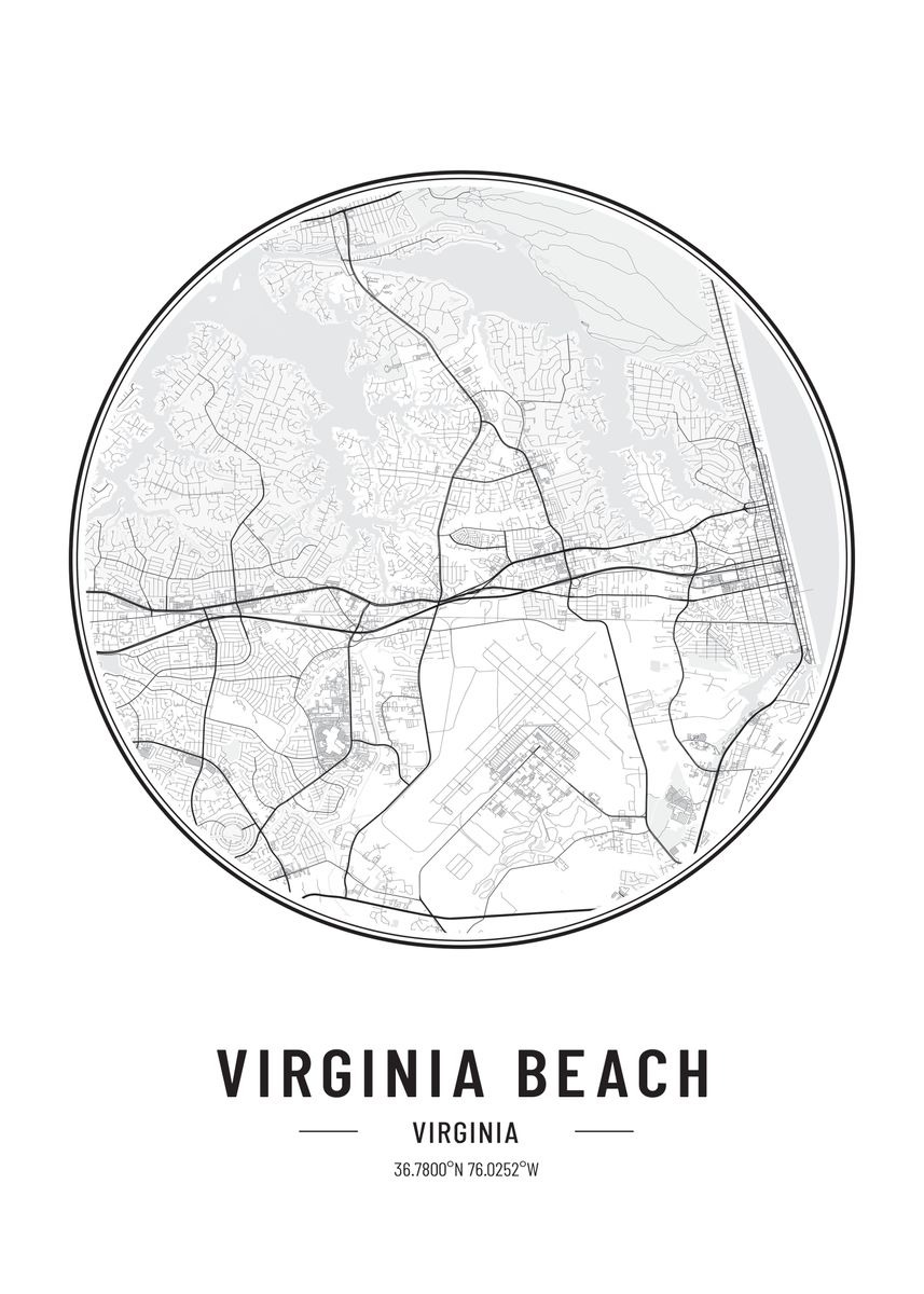 'Virginia Beach USA MAP' Poster by Designersen | Displate