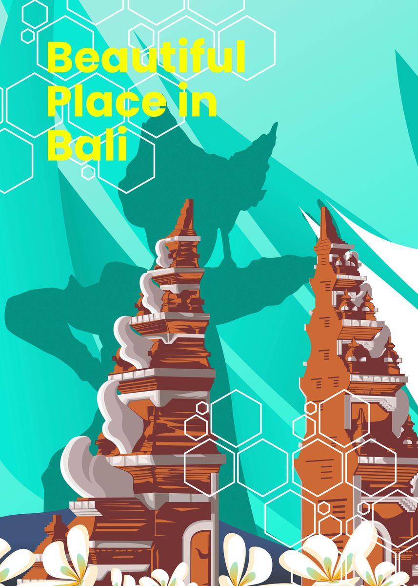 'Beautiful Bali' Poster, picture, metal print, paint by vectorhelowpal ...