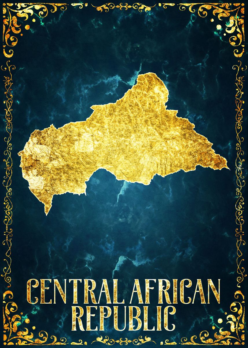 'central african republic' Poster, picture, metal print, paint by ...