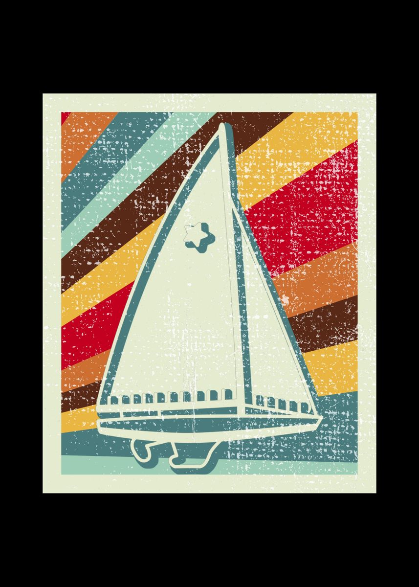 'Sailing Sailing Boat Retro' Poster by Shiva121 | Displate