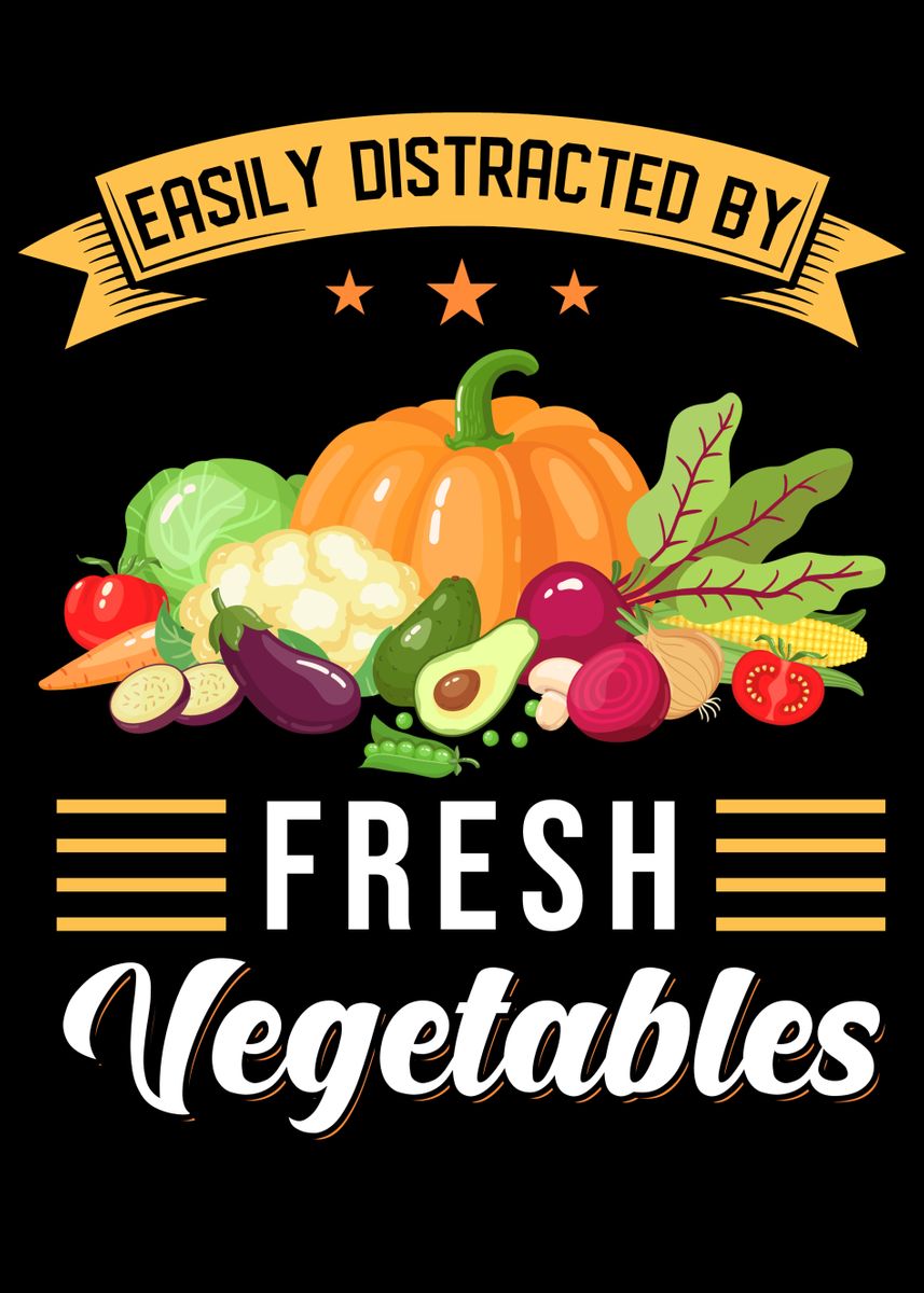 'Vegetable Saying' Poster by schmugo | Displate