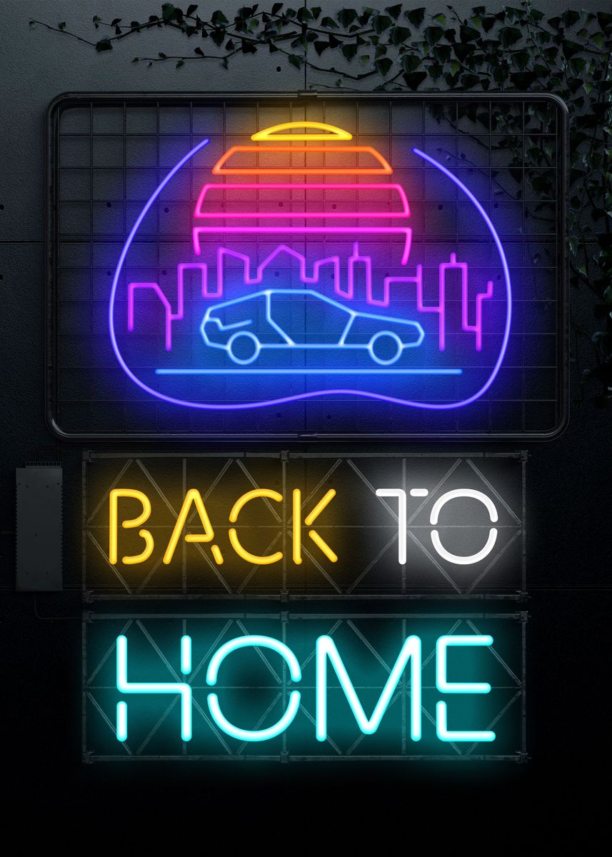 'Back To Home Retro ' Poster, picture, metal print, paint by ...