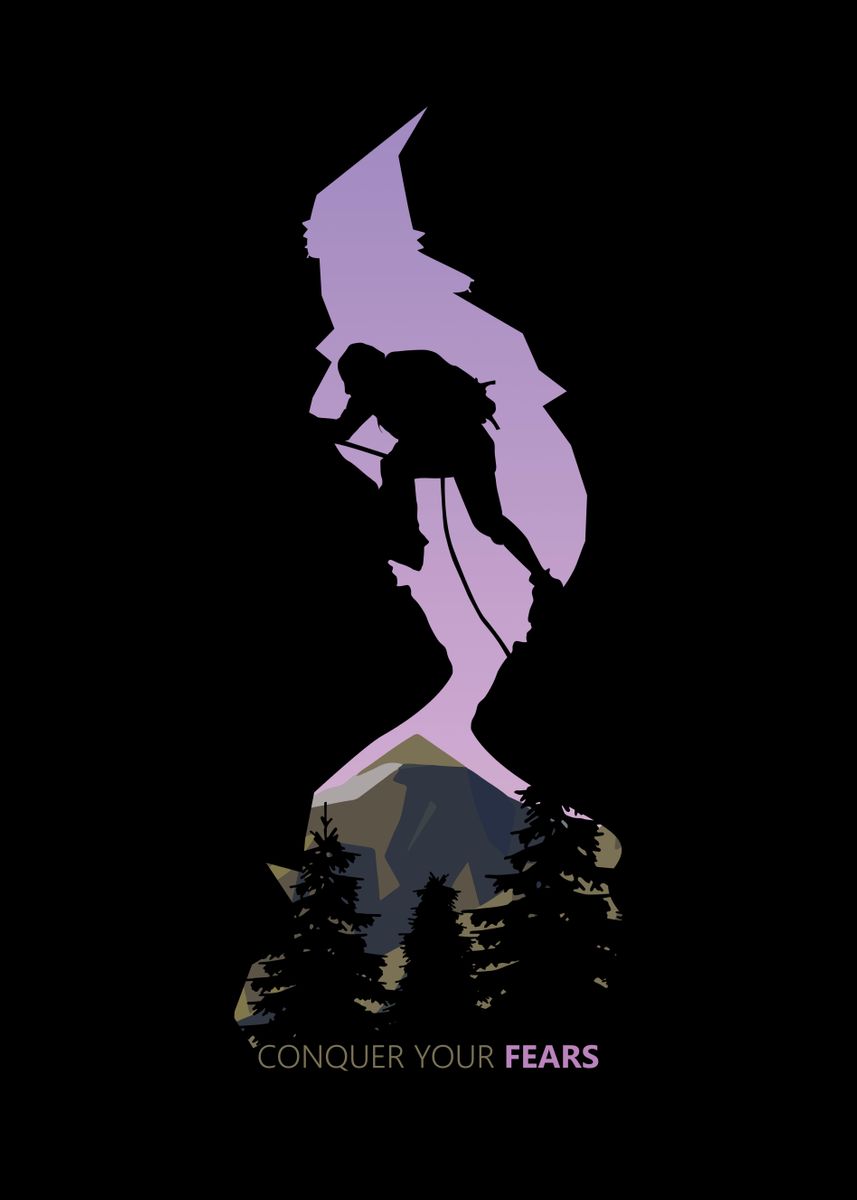 'Conquer your Fears' Poster, picture, metal print, paint by ...