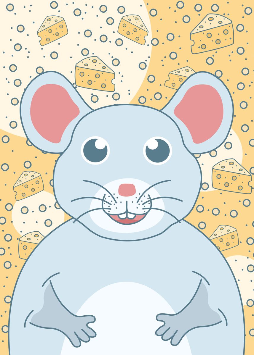 'cute mouse' Poster, picture, metal print, paint by Dian Argana | Displate