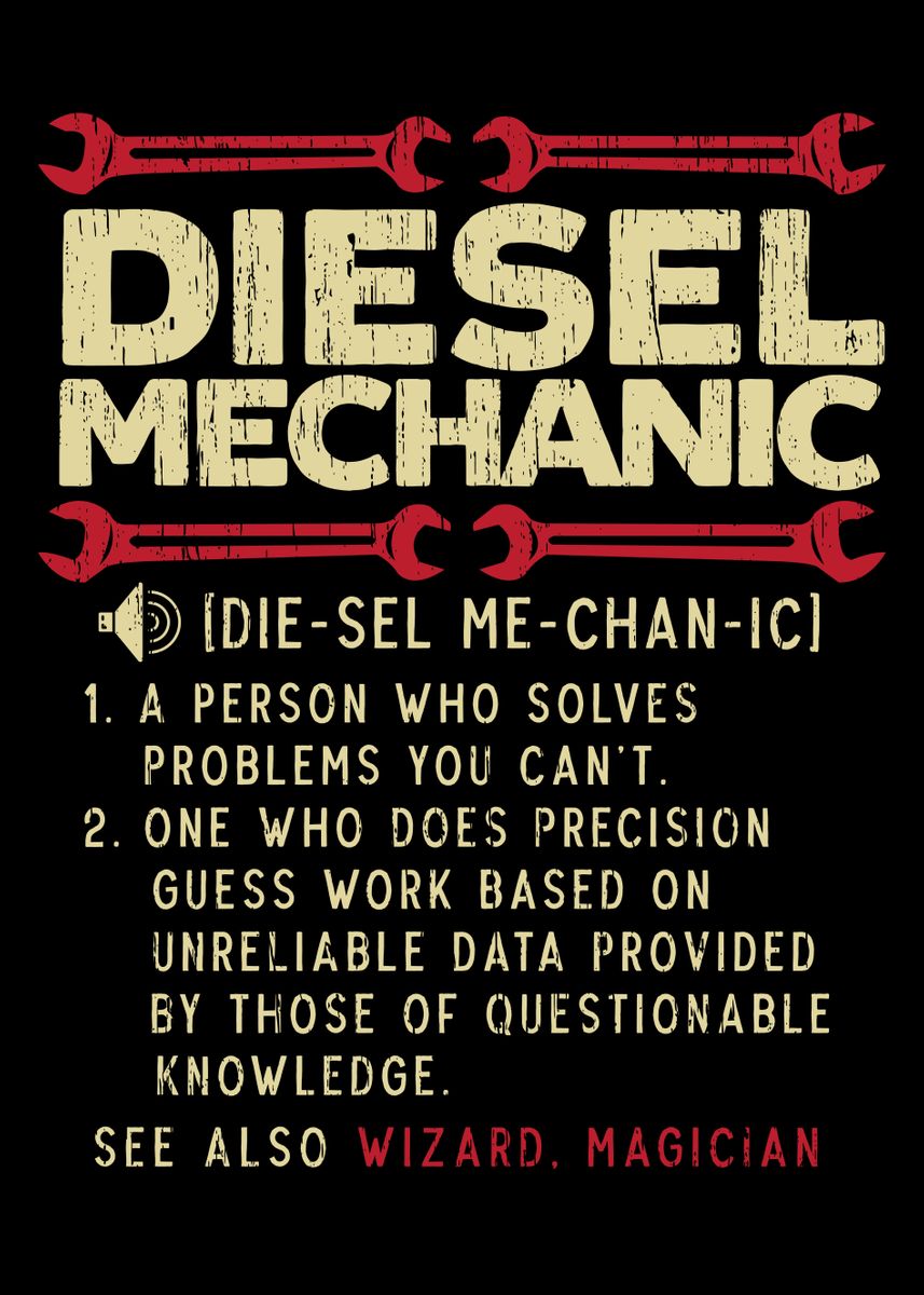 'Diesel Mechanic Definition' Poster by NAO | Displate