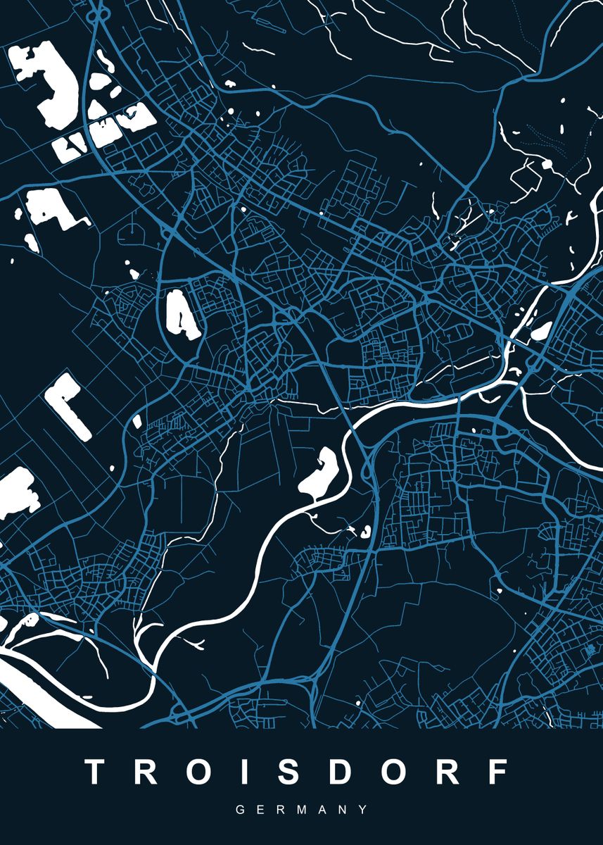 'TROISDORF Art Map' Poster by UrbanMaps | Displate