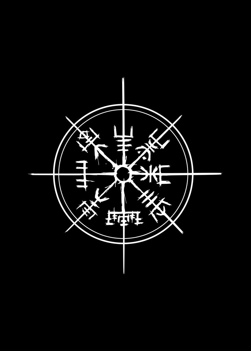 'vegvisir viking compass' Poster, picture, metal print, paint by onto ...