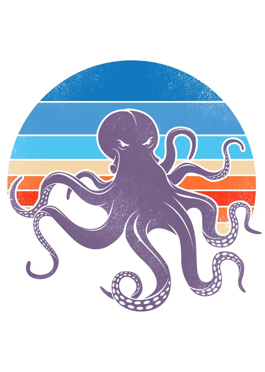 'A Octopus Sunset ' Poster, picture, metal print, paint by jun salazar ...
