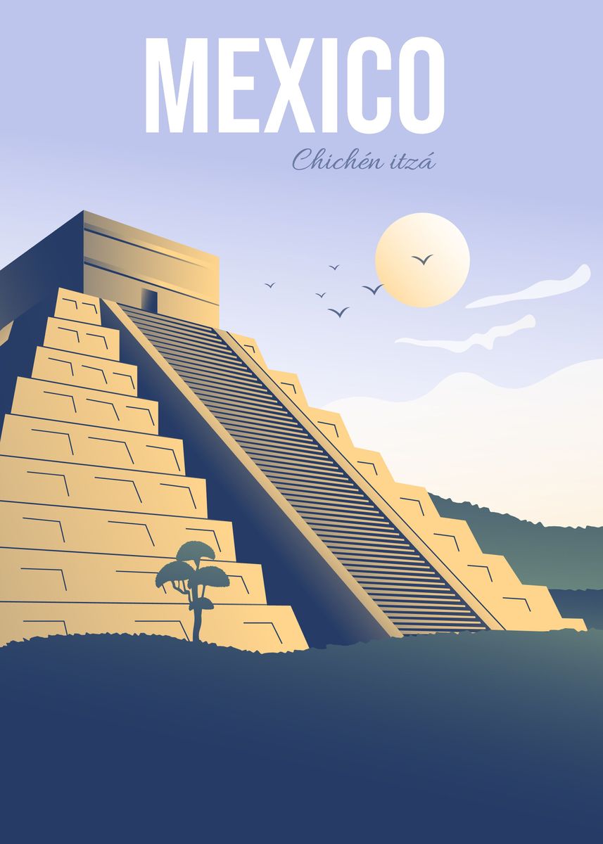 'Chichen Itza Mexico' Poster by Metal Art | Displate