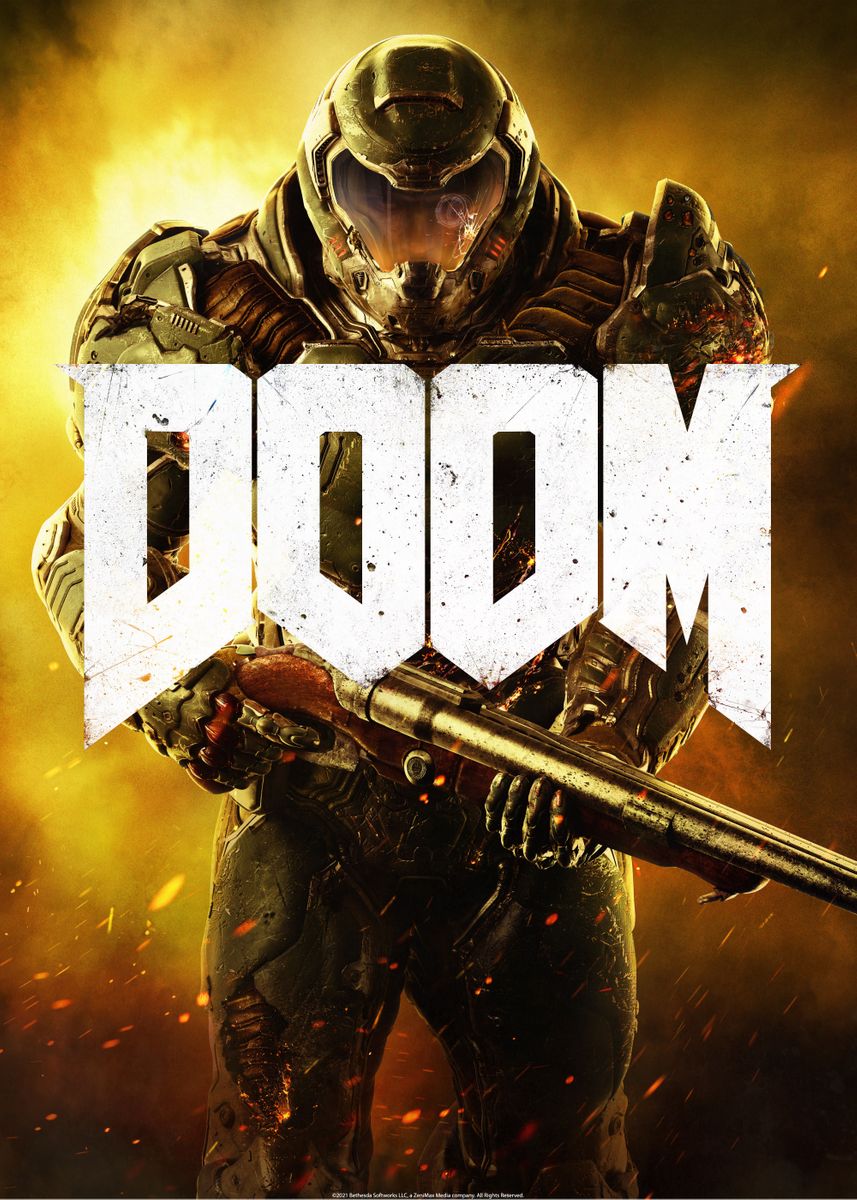 'DOOM Marine Logo' Poster, picture, metal print, paint by DOOM | Displate