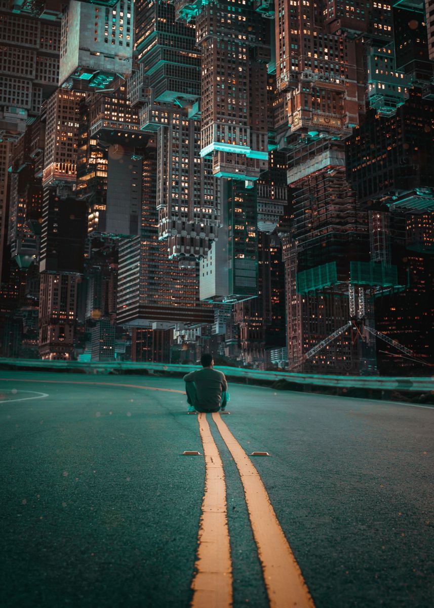 'Inception Night Urban City' Poster, picture, metal print, paint by Gen ...