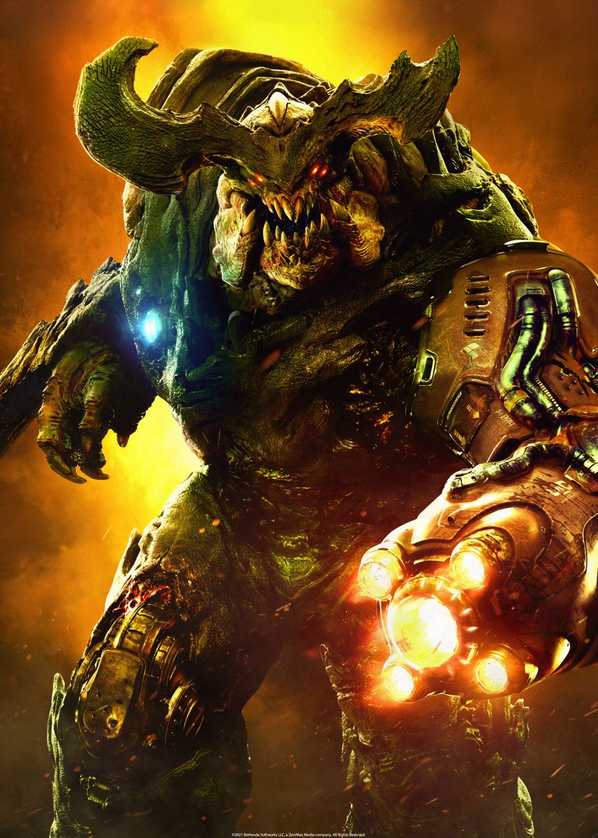 'Cyberdemon' Poster, picture, metal print, paint by DOOM | Displate