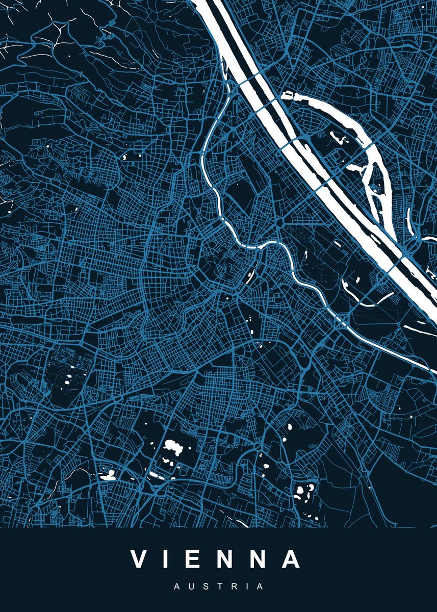 'VIENNA Art Map Austria' Poster by UrbanMaps | Displate