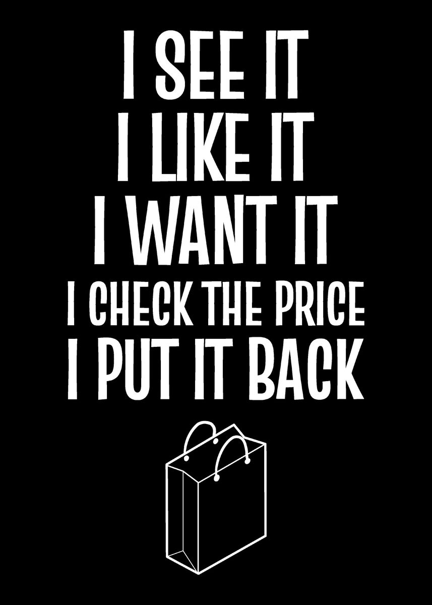 'Check The Price Shopper an' Poster, picture, metal print, paint by ...