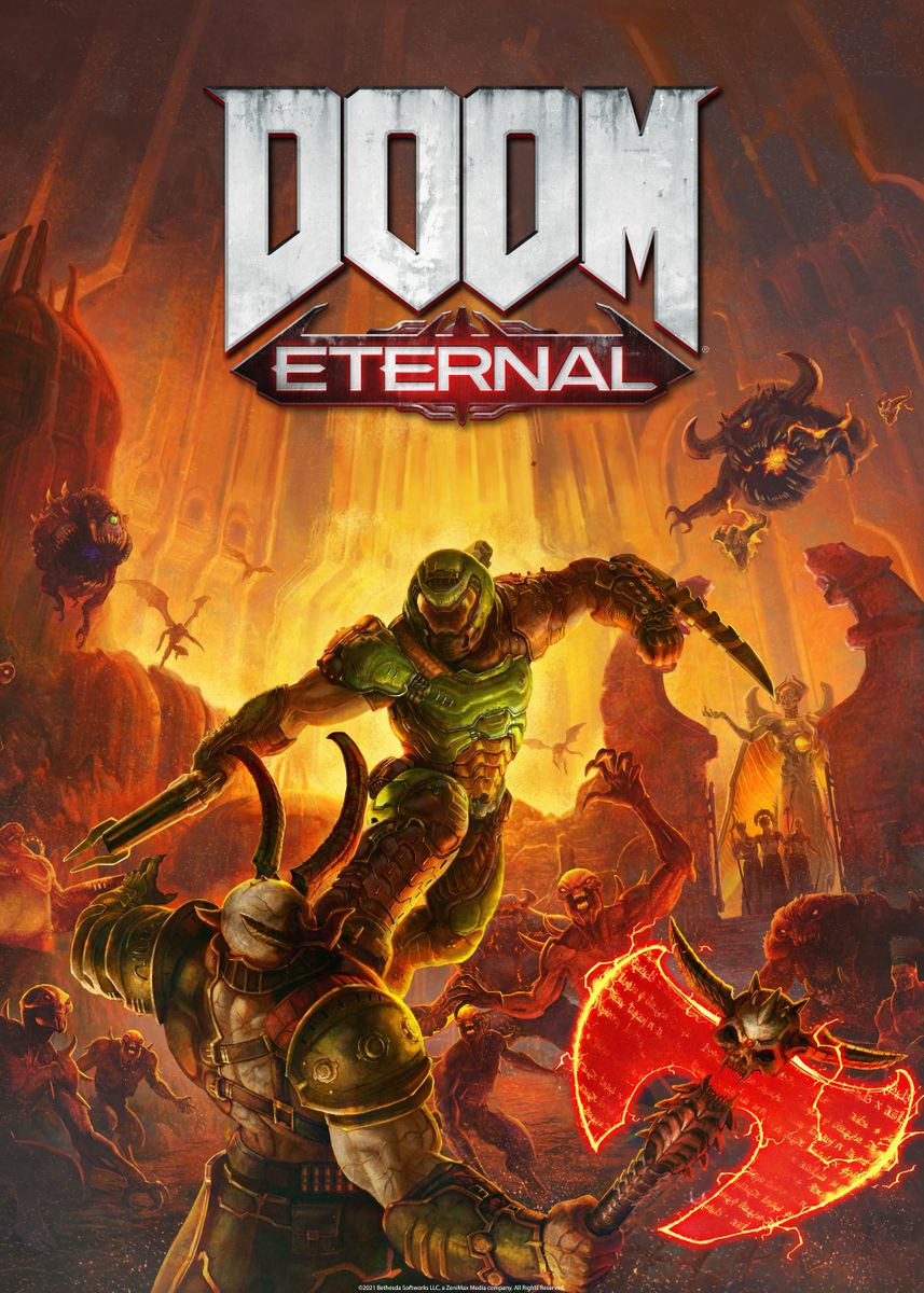 'DOOM Eternal Logo' Poster, picture, metal print, paint by DOOM | Displate