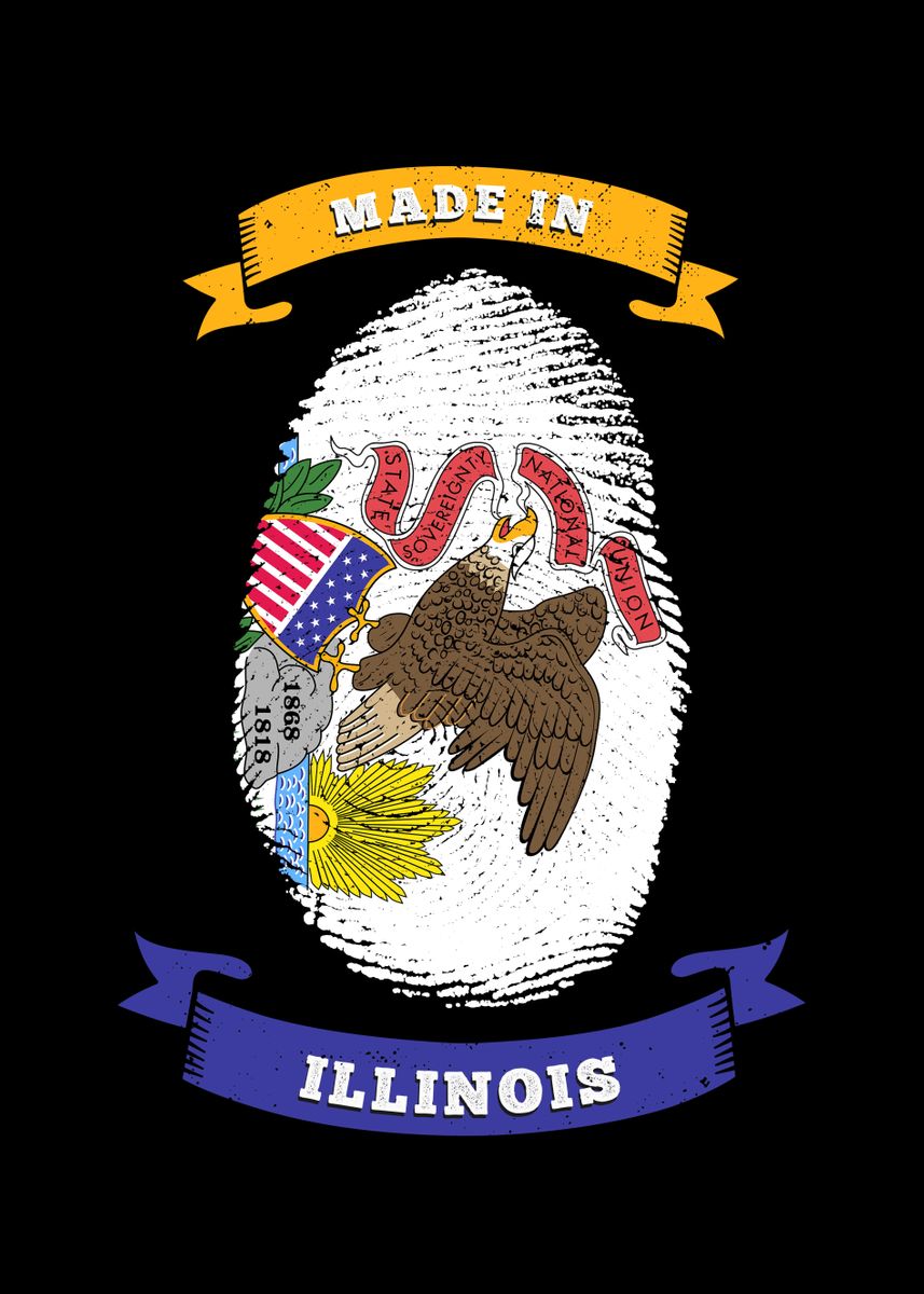 'MADE IN ILLINOIS' Poster, picture, metal print, paint by StonerPlates ...