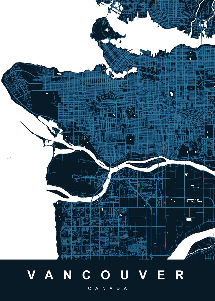 'VANCOUVER Art Map' Poster, picture, metal print, paint by UrbanMaps ...