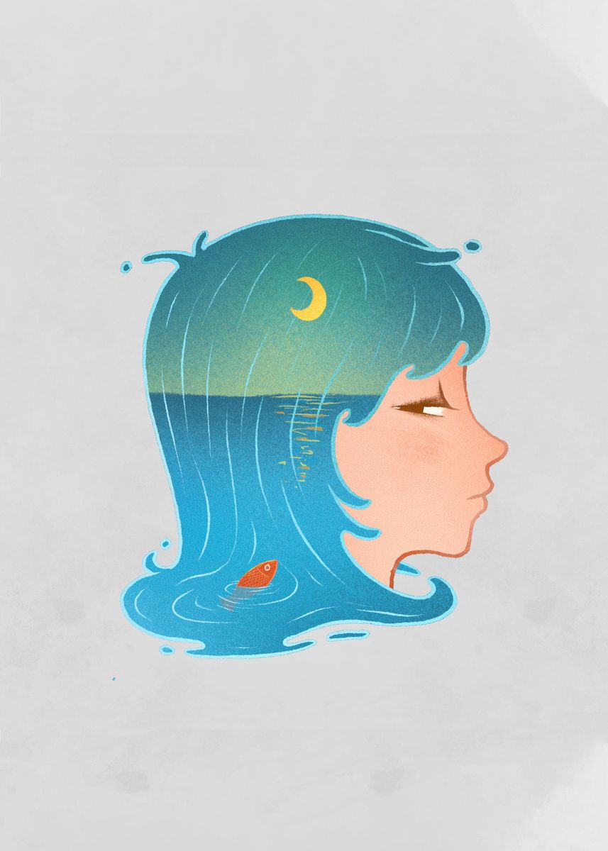 'The girl and the sea' Poster by Plim | Displate