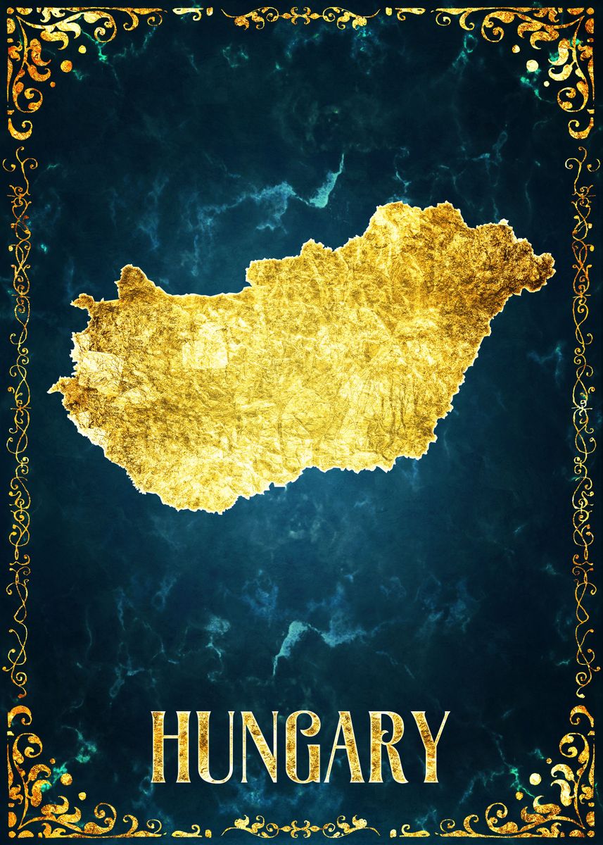 'Hungary' Poster, picture, metal print, paint by SplashDesign | Displate