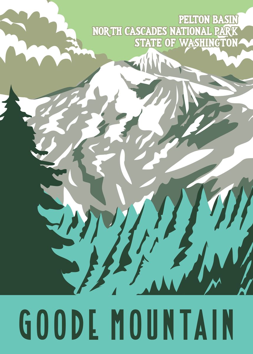 'Goode Mountain WPA' Poster, picture, metal print, paint by John Lucke ...