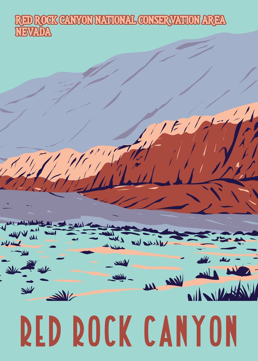 'Red Rock Canyon WPA' Poster, picture, metal print, paint by John Lucke ...