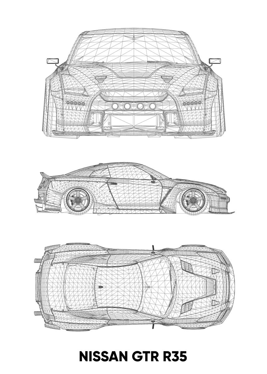 'Nissan gtr r35' Poster, picture, metal print, paint by RonnieArts ...