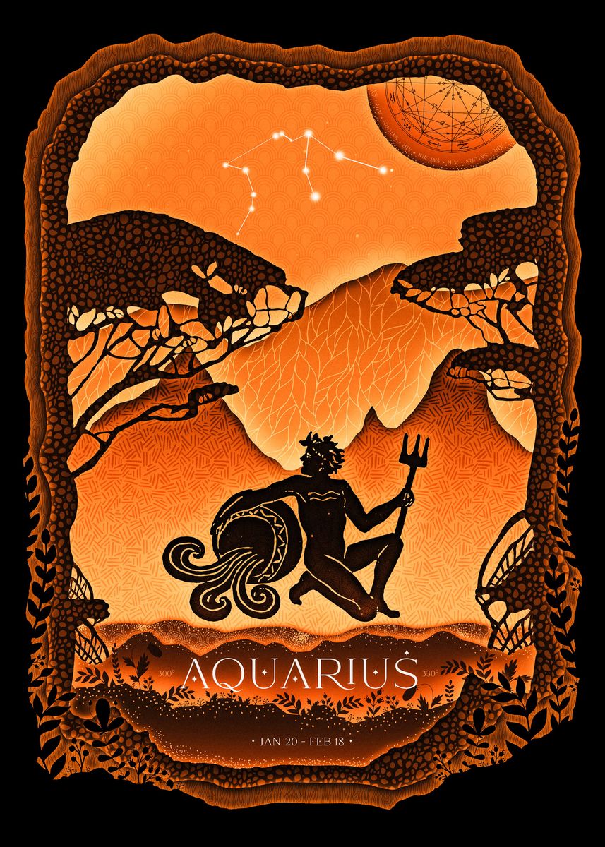 'Aquarius' Poster, picture, metal print, paint by Kilo Byte | Displate