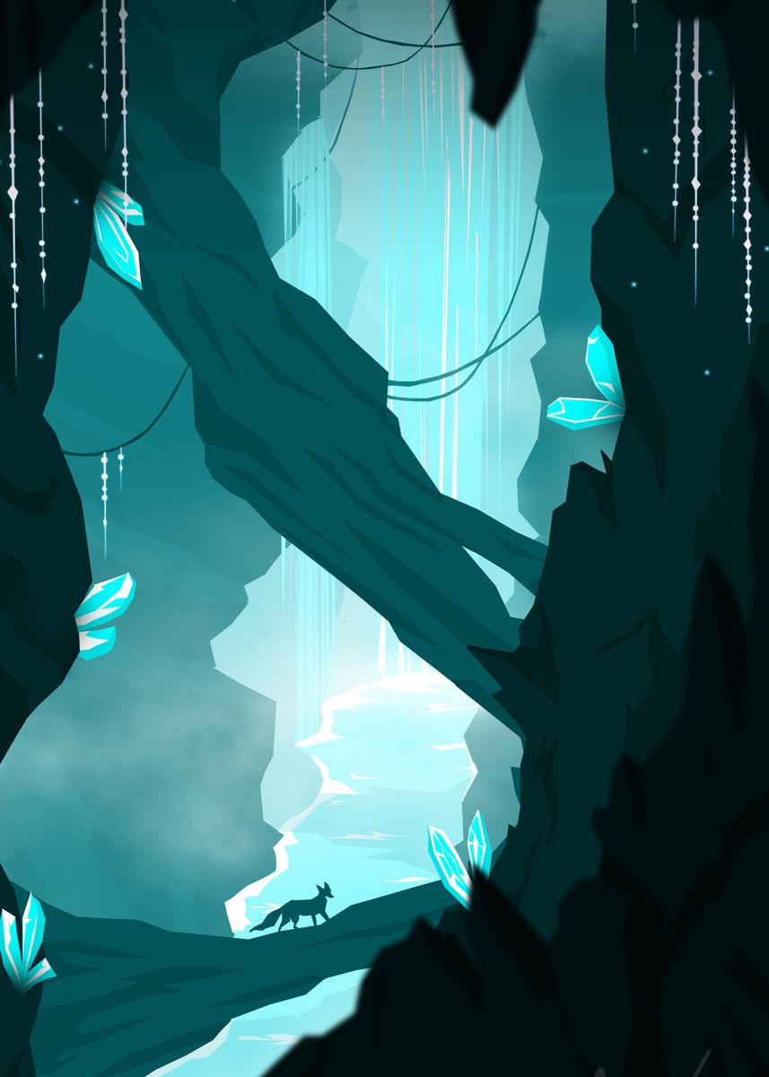 'Enchanted Cave ' Poster by Nella Kovac | Displate