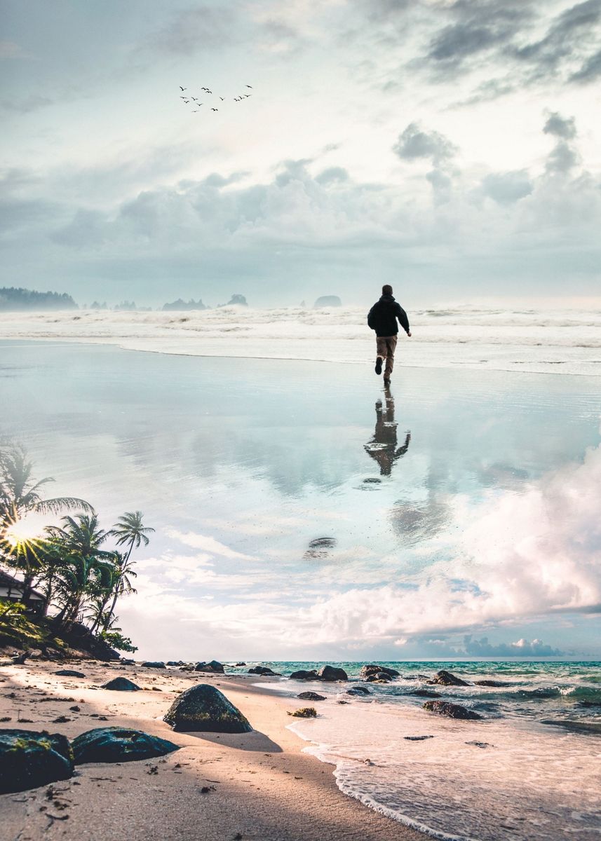 'Island under the beach' Poster, picture, metal print, paint by Gen Z ...
