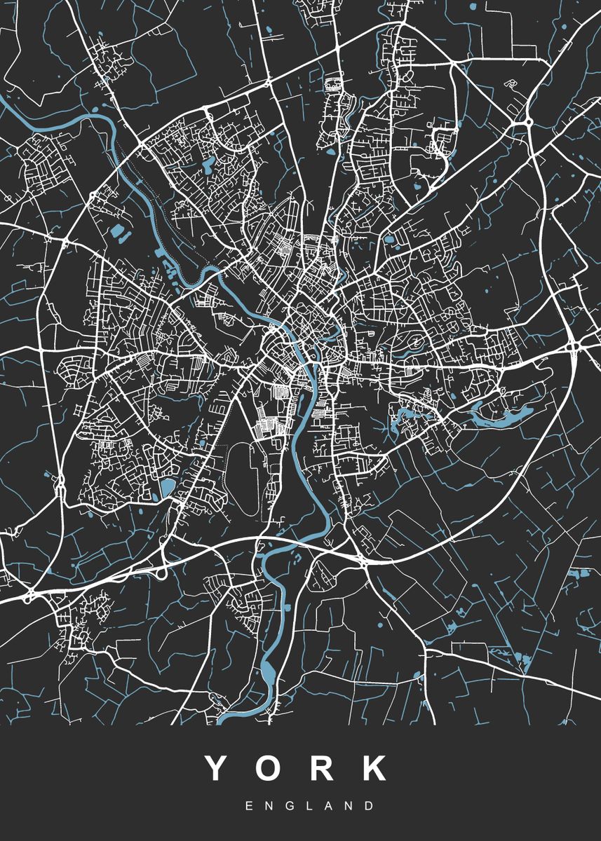 'YORK Art Map UK' Poster, picture, metal print, paint by UrbanMaps ...