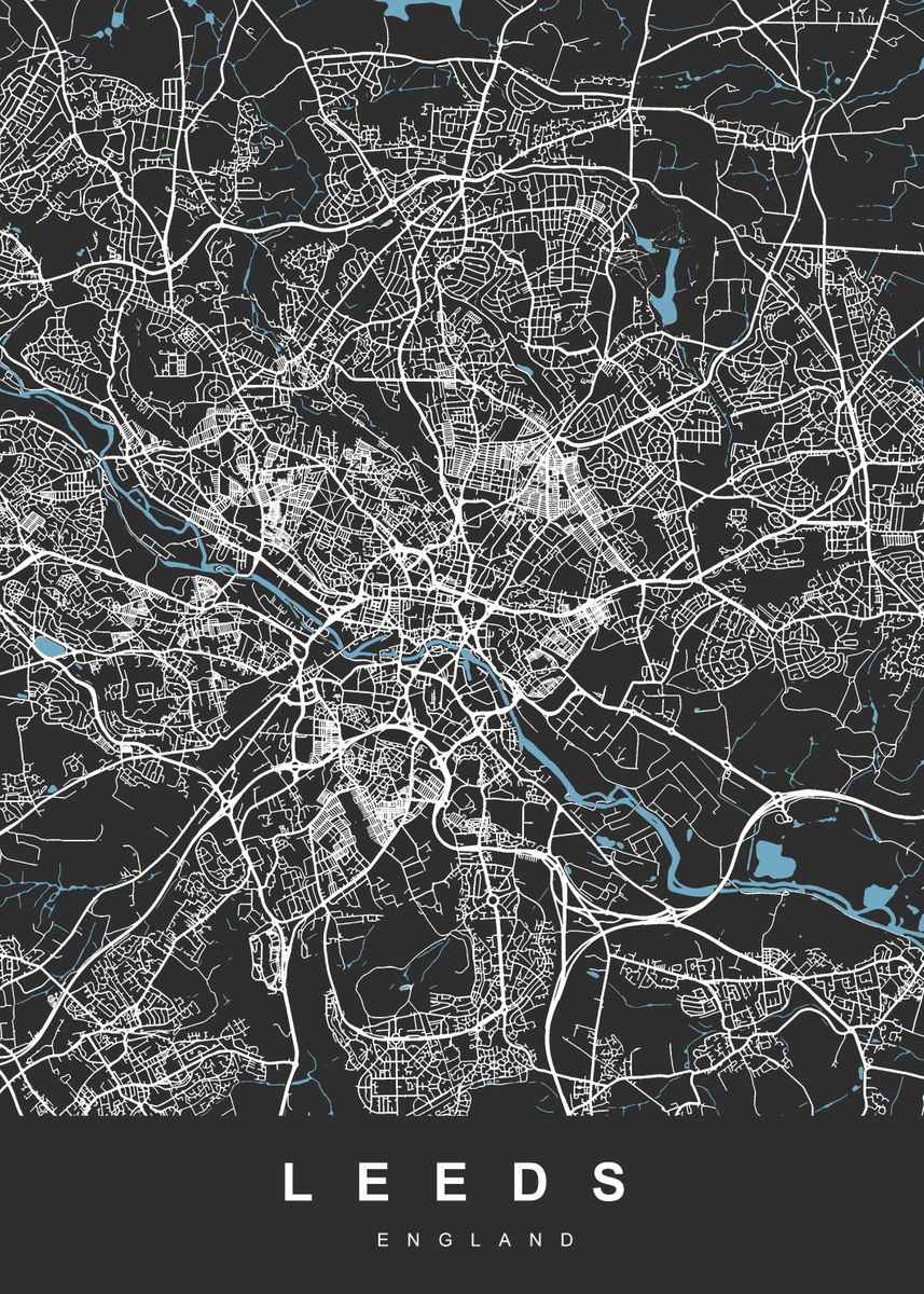 'LEEDS Art Map England' Poster by UrbanMaps | Displate