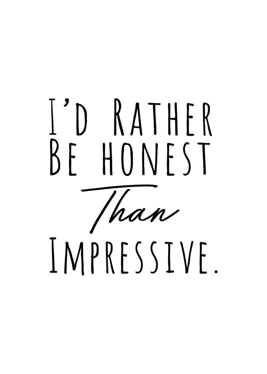 'Honesty Quotes Wall Poster' Poster, picture, metal print, paint by ...