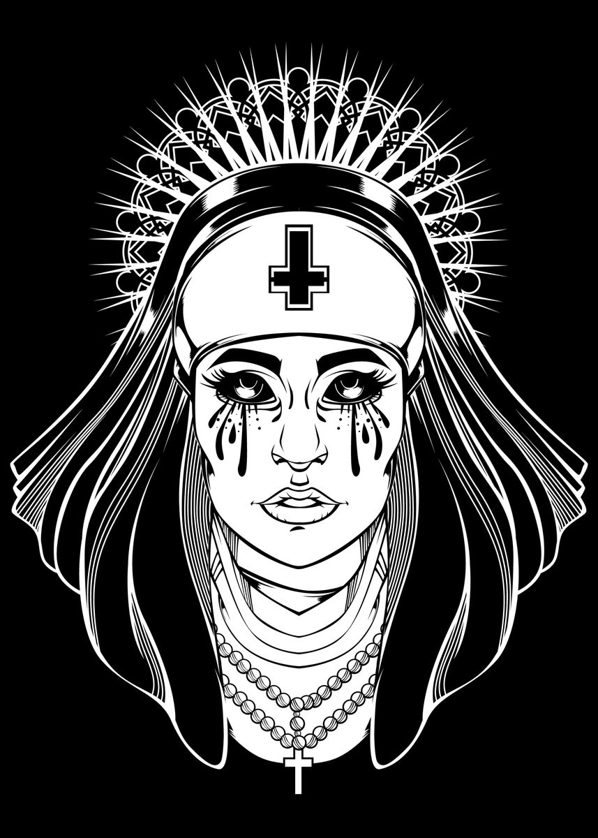 'Evil Cross Tattoo Occult' Poster, picture, metal print, paint by ...