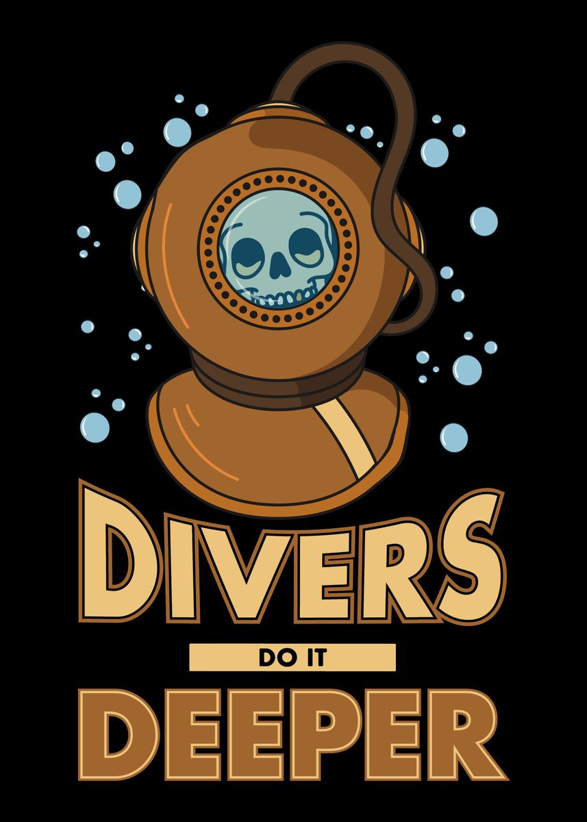 'Scuba Diver' Poster, picture, metal print, paint by Michael | Displate