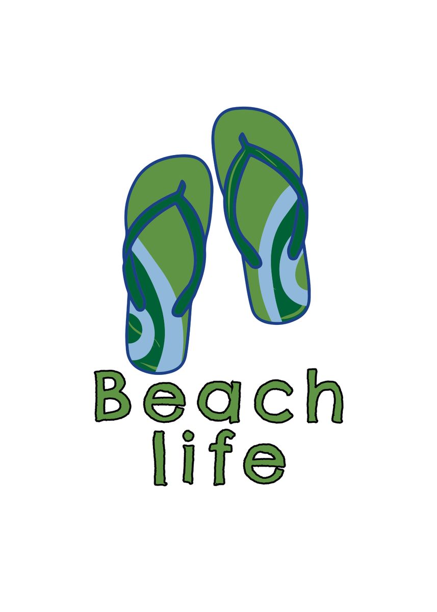 'Beach Flip Flop Sandals' Poster by Youwantit | Displate