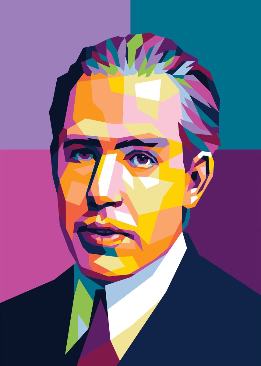 'Niels Bohr' Poster, picture, metal print, paint by Roseed Abbas | Displate