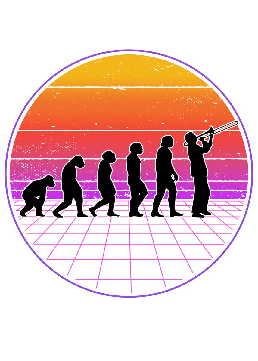 'Trombone Evolution' Poster, picture, metal print, paint by ...