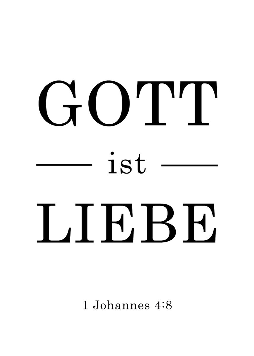 'Gott ist Liebe' Poster, picture, metal print, paint by Tiny Seed ...