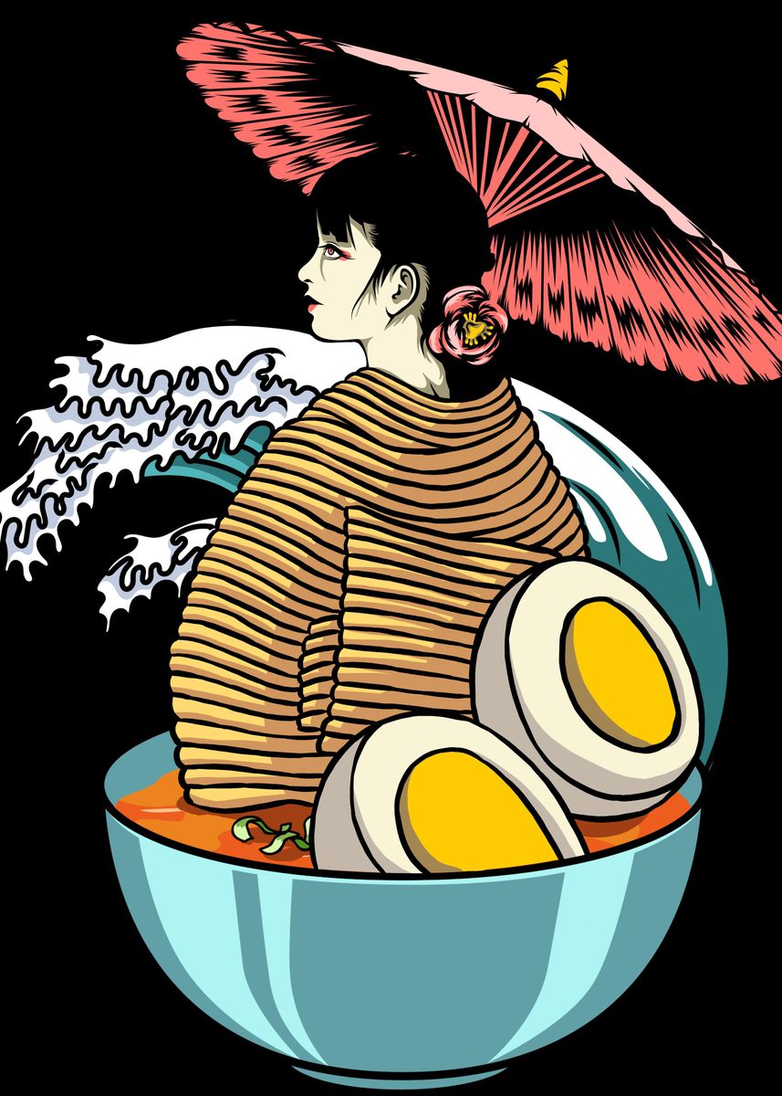 'Geisha Japan Ramen' Poster by AestheticAlex | Displate