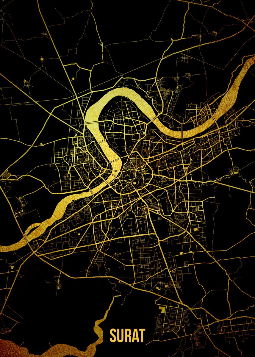 'Surat gold map' Poster, picture, metal print, paint by LUNGHISTE ...