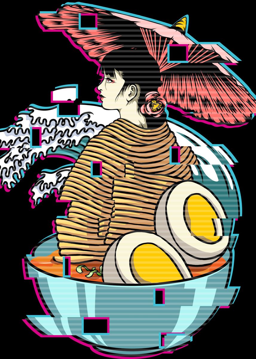 'Geisha Japan Ramen' Poster by AestheticAlex | Displate