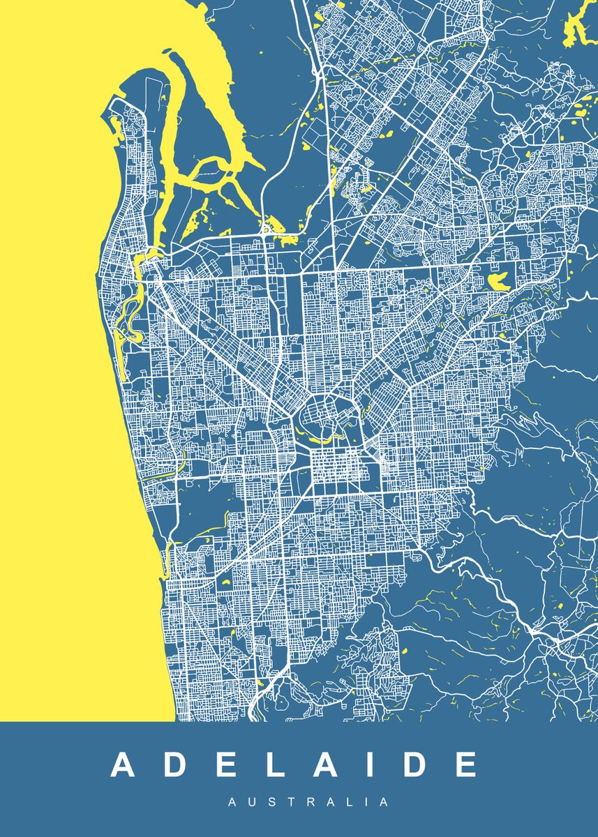 'ADELAIDE Art Map' Poster by UrbanMaps | Displate